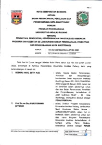 Nota kesepakatan bersama antara BAPELITBANG KOTA BUKITTINGI dengan Program Pascasarjana ...